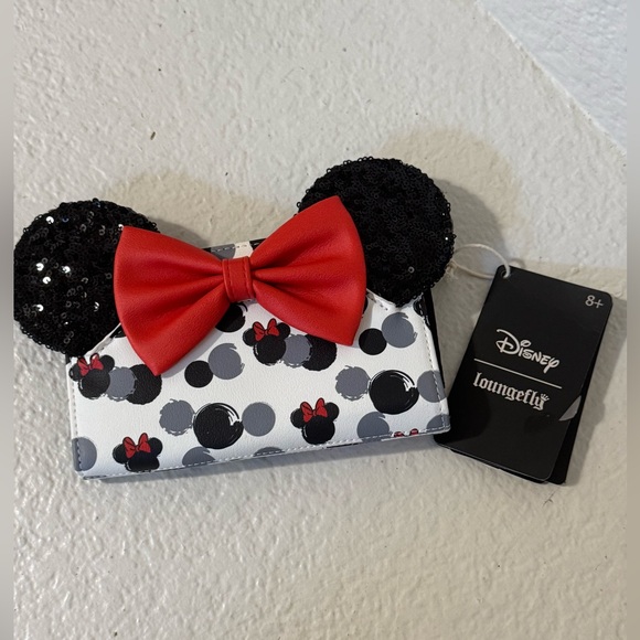 Loungefly | Bags | Loungefly Disney Wallet With Red Bow And Black Ears ...